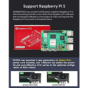 Rosmaster X3 Artificial Intelligence Ubuntu22.04 Jetson Orin Nx 8GB Project Learning Smart Robot Electronic Kit Based on Jetson Orin NX(NOT Include)