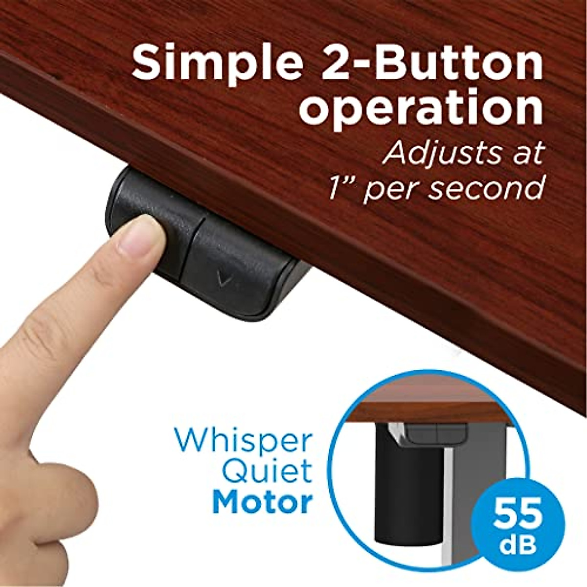 Comfty Home/Office Height Adjustable Table, 28.7” to 48.4”, Brown