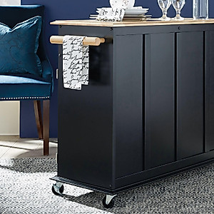 Homestyles Kitchen Cart with Storage Dolly Madison, 48.25 Inches Wide, Black