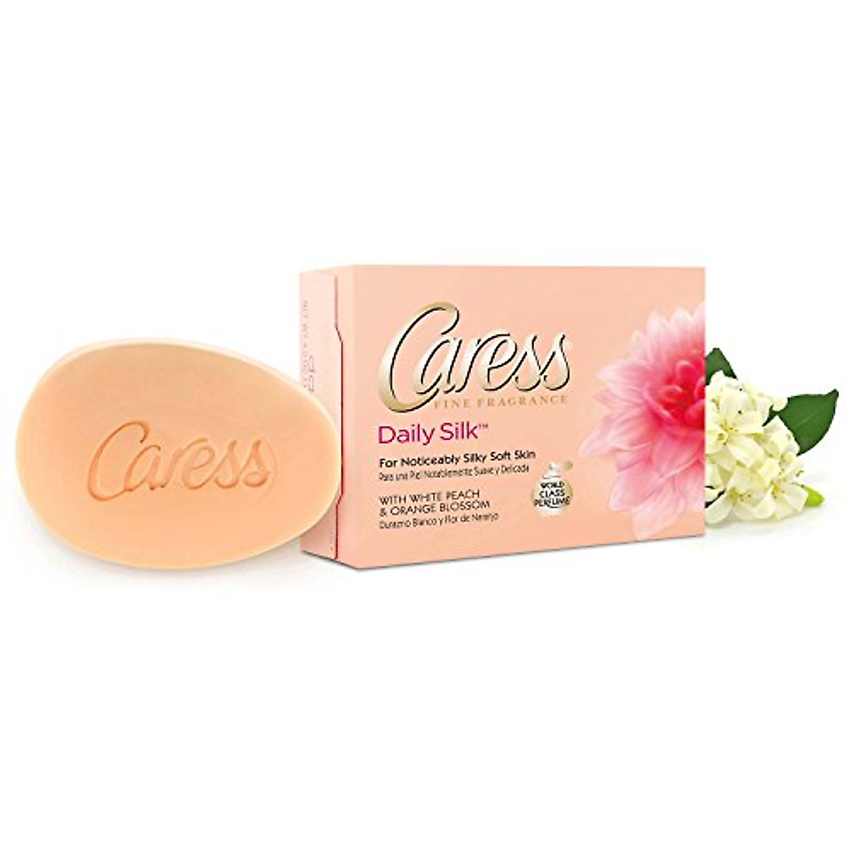 Caress Beauty Bar Soap For Women, Daily Silk With Silk Extract and Floral Oil Essence Moisturizing Body Soap for Silky, Soft Skin, 3.75 oz, 2 Bath Bars