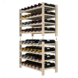 Creekside 48 Bottle Modular Wine Shelves (Pine) by Creekside - Exclusive 12-inch deep design, bottle necks don't stick out! Quality, high grade pine, 12", Pine