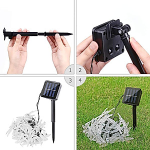 LOHOME 30 LED Solar String Light Outside Waterproof Solar Powered Lamps, Dragonfly Fairy Lights Garden Lamp for Outdoor, Home, Lawn, Wedding, Patio, Party and Holiday Decorations (Warm White)