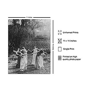 Witchy Pagan Wall Art & Decor - LARGE 11x14 - Witch Coven - Wiccan Wicca Decor - Gift for Witchcraft and Black Magic Fans - Gothic Pagan Wall Art - Goth Room Decor - Creepy Scary Vintage Picture Photo