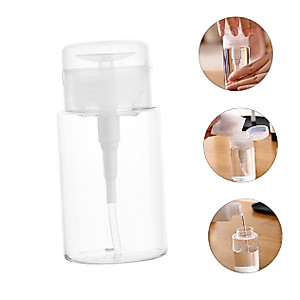 KALLORY 3pcs Nail Polish Remover Bottle Refillable Pump Bottles Empty Makeup Liquid Storage Containers Travel Friendly Cosmetic Dispensers(200ml)