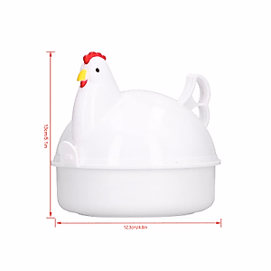 Microwave Oven Boiler Microwave Egg Steaner Poacher Cooker Boiler Steamer Gadgets Cook Soft and Hard Boiled Egg, Chicken Shape, For 4 Eggs Kitchen White