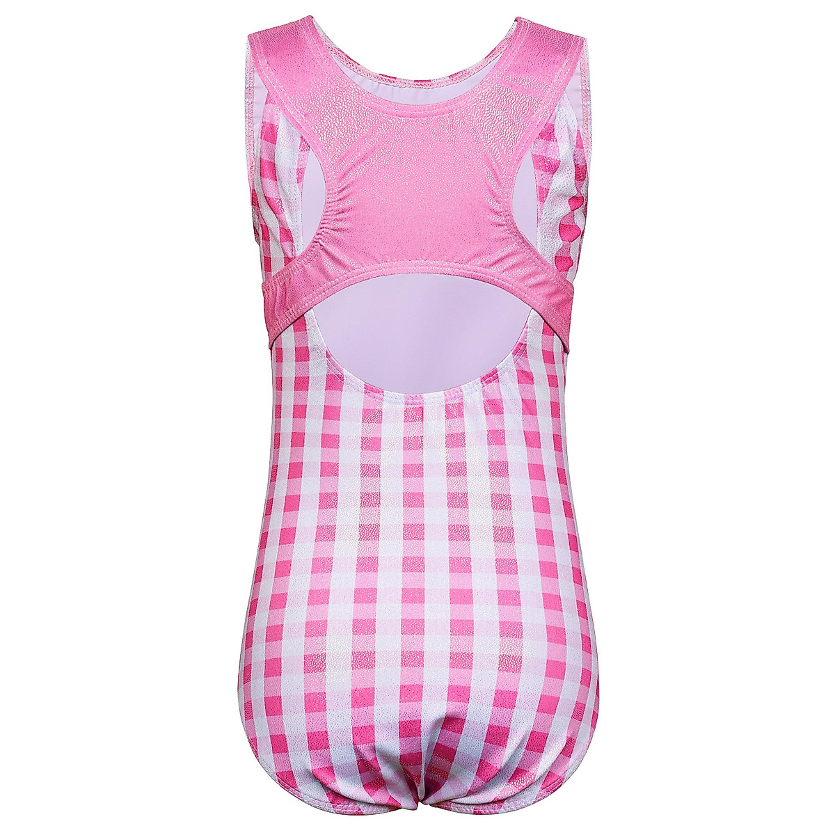 TFJH E Leotard for Girls Gymnastic Clothes Ballet Dancewear Practice Outfits Tumbling Wear 5t 6t Pink Plaid 6A