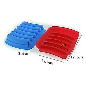 YYYFEI Hot Dog Silicone Mold,6 Cavity Hot Dog Silicone Mold,Sausage Mold for DIY Homemade Hot Dogs,Bread, Candy, Chocolate and Cake，4pcs