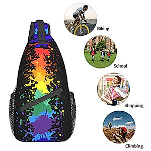 Pride Crossbody Bag LGBTQ Sling Bag Crossbody Backpack Rainbow Shoulder Bags Travel Hiking Daypack for Men Women