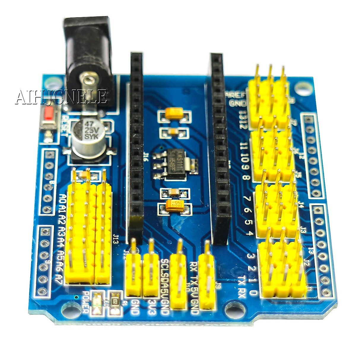 AIHJCNELE 2pcs Nano I/O Expansion Board Extension Shield for Nano V3.0 UNO R3 R1 Pro Duemilanove Nano I O Sensor Shield Module Nano UNO Multipurpose Expansion PCB with Dupont Cable Wire Kits