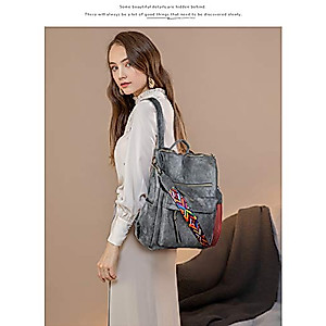 Tom Clovers Women Leather Backpack Daypack Casual Fashion Bag for Ladies Girls