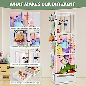 Jootan Stuffed Animal Zoo Storage, (White) ABS Stuffed Animal Holder Plush Storage, Stuffed Animal Cage for Nursery Playroom Bedroom Organize