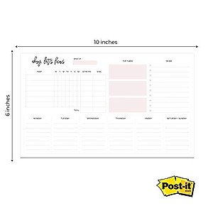 Weekly Planner Sticky Notepad / 10" x 6" Habit Tracker Repositionable Desk Pad/Motivational Weekly to-Do Pad