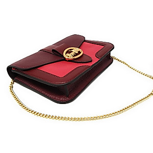 Coach Womens Georgie Crossbody Bag (Colorblock - Pebbled Leather - Oxblood - Wine)