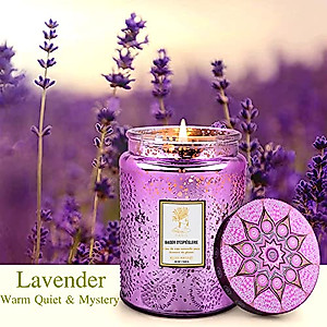 Candles, Lavender Candles Relief Scented Candle, 2 Pack 36oz Large Glass Jar Candles for Home Scented, 280 Hours Long Lasting Aromatherapy Soy Candle, Gifts for Women Mother and Friend