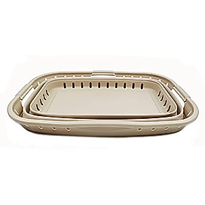 SAMMART 44L Collapsible Plastic Laundry Basket - Foldable Pop Up Storage Container / Organizer - Portable Washing Tub - Space Saving Hamper / Basket (1, Apricot), Size : 25.4 x 17.3 x 10.2 inches