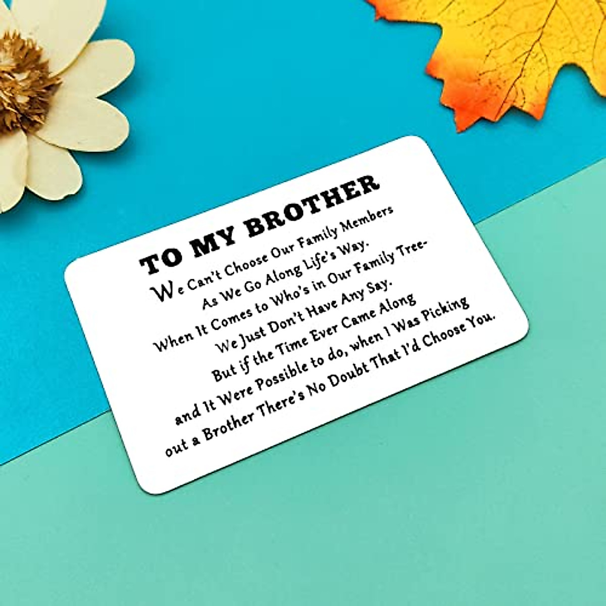To My Brother Gifts Brother Engraved Wallet Card Brother Gift from Sister Brother Christmas Birthday Gifts for Big Brother Little Brother Step Brother Wedding Retirement Graduation Gift Family Present