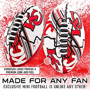 Franklin Sports NFL Kansas City Chiefs Football - Youth Mini Football - 8.5" Junior Size Ball - SPACELACE Easy Grip Texture- Perfect for Kids