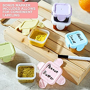 Mfacoy 6 Pack Salad Dressing Container To Go, 2.5 OZ Plastic Condiment Containers with Lids, BPA Free Condiment Cups, Leak Proof and Reusable Small Containers with Lids for Lunch Box Picnic Travel