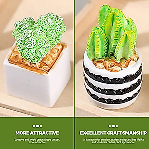 LUOZZY 16 pcs Small Potted Ornaments Faux Succulent Plants Mini Fake Cactus Plants Bonsai Supply - Mixed Style