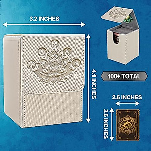 PROMAXIBINDER MTG Commander Deck Box, Fits 100+ Single Sleeved Cards, Strong Magnet Magic Gathering Deck Box, PU Leather Magic Gathering Deck Box for TCG, CCG, MTG Cards (Grey)