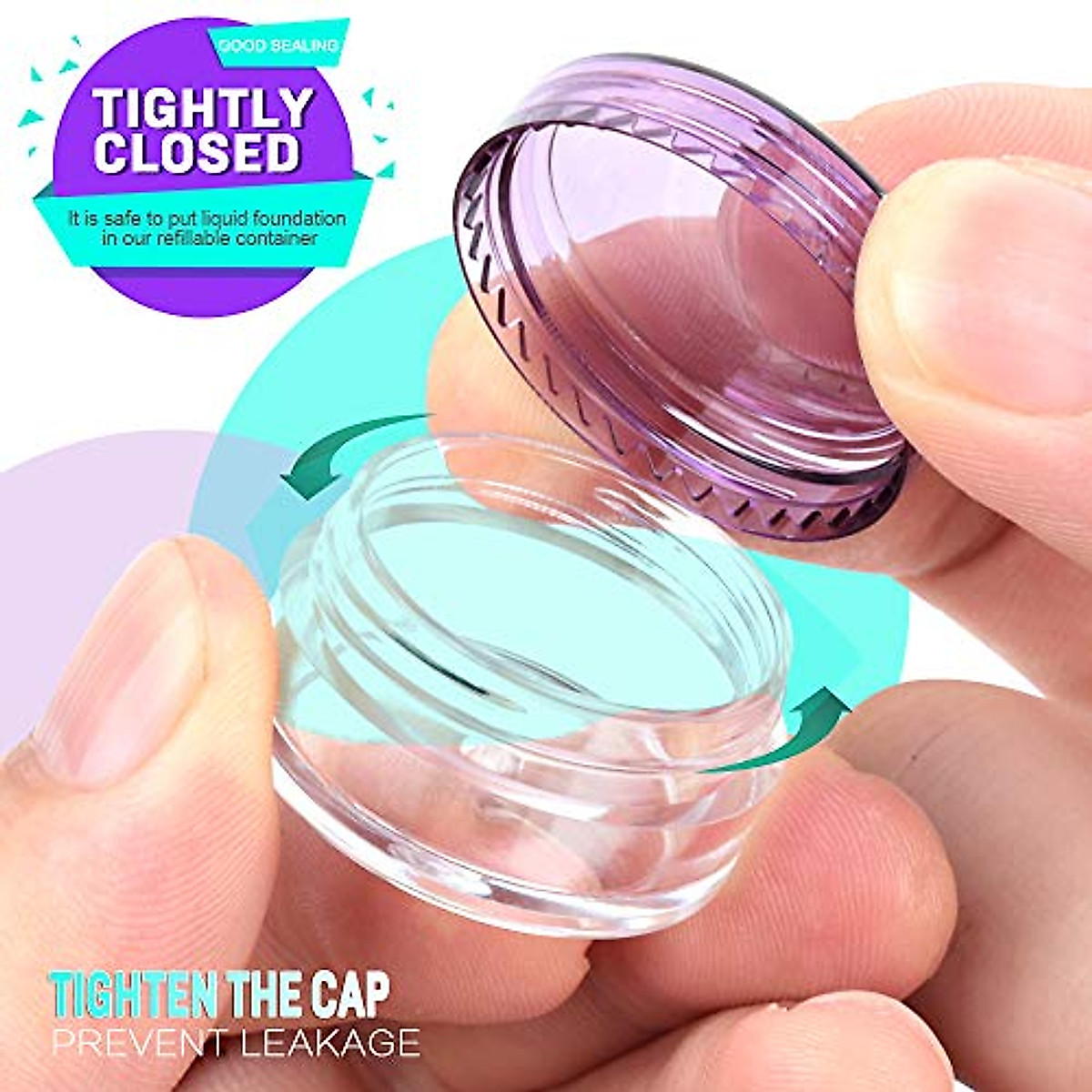 HNYYZL Sample Container,5 Gram Empty Plastic Cosmetic Pot Jars for Eye Shadow Nails Powder Jewelry Cosmetic Lip Balm Cream Lotion(11colors, 55 Pcs)