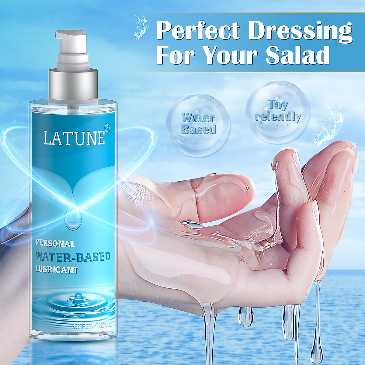 8.5 oz Water Based Lube - Mild Personal Lubricant, Condom Compatible Lube, Water Based Lube Personal Lubricant for Men, Women, and Couples