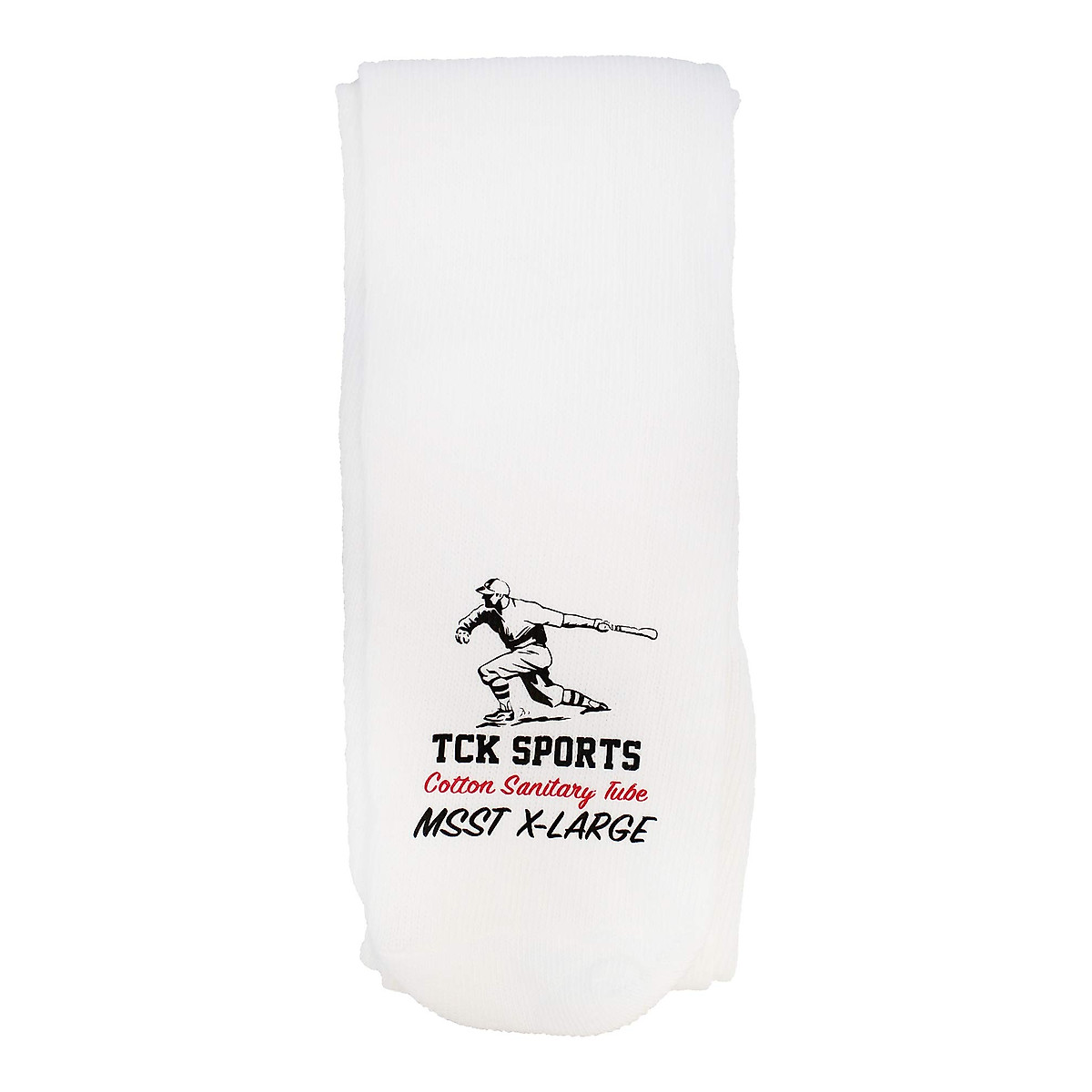 TCK Flat Knit Sanitary Liner Baseball Socks (Large, White)