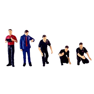 Yiju 5X 1/64 Scale Diorama Figures Miniature Layout Painted Street People Model for DIY Projects Model Trains Desktop Ornament, Style C