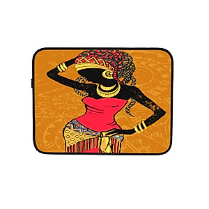 African Woman 13 inch Portable Laptop Sleeve Compatible with MacBook Air Notebook Computer Case for Men Women College School Students