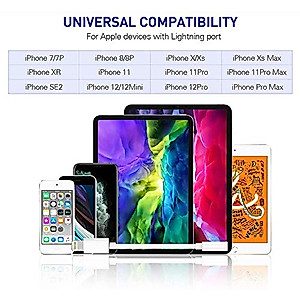 Lightning to 3.5mm Headphone Jack Adapter, Apple MFi Certified Digital Hi-Fi Audio Earphone Connector for iPhone 12/12 Pro Max 11 Pro/XS/XR/X/8 7 SE, iPad Pro Mini, Support iOS 10~14.4 and Later