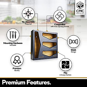 Ziplock Bag Organizer - Bamboo Ziplock Bag Organizer for Drawer, Ziploc Bag Holder, Ziploc Organizer, Storage Bag Organizer, and Zip Lock Bag Organizer, Plastic Bag Holder