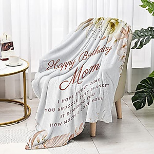 Jnufoju Birthday Gifts for Mom, Mom Birthday Gifts from Daughter, Moms Birthday Gift Ideas, Mothers Birthday Gifts from Son, Unique Gifts for Mom Birthday, Mom Bday Gift Throw Blanket 60 x 50 Inch