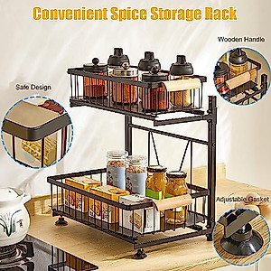 Under Sink Organizers and Storage, Ziqianhard 2 Tire Slipping Drawer Organizer for Bathroom, Pull-out Cabinet Organizer for Kitchen