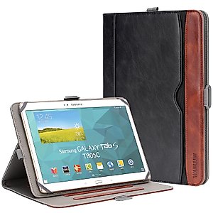 WANLIJIN 9-11 Inch Universal Tablet Case, PU Leather Stand Folio Universal Protective Cover for 9"-11" Tablet, with Pencil Holder and Multiple Viewing Angles (Black/Brown)