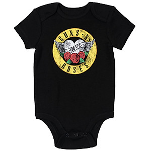 Guns N' Roses Baby Boys 3 Pack Raglan/Tie Dye Baby Short Sleeve Bodysuits black/white 3-6 Months