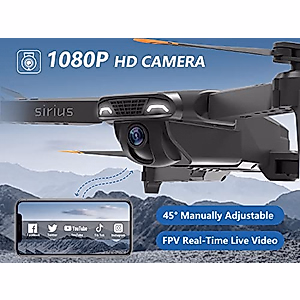 heygelo S90 Drones with Camera for Adults, 1080P HD Mini FPV Drone for Kids Beginners, Foldable RC Quadcopter Toys Gifts for Boys Girls with Altitude Hold, Gravity Control, 2 Batteries and Carry Case