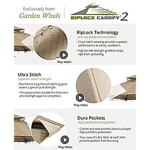 Garden Winds Universal Pergola Shade Canopy Top Cover - RipLock 500