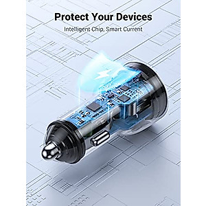 UGREEN USB C Car Charger, 40W Type C Car Charger Dual PD 20W Fast Car Charger Adapter Compatible with iPhone 14/13/12/11, iPad Pro/Mini/Air, Galaxy S23/S22/S21/S20/S10/Note 20, Pixel 5/4/3