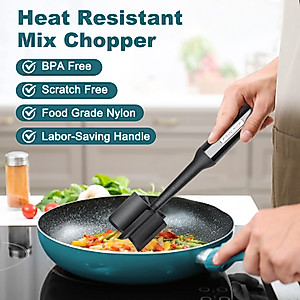 Meat Chopper, Hamburger Chopper Masher, Heat Resistant Meat Masher Ground Meat Chopper, Meat Browning Utensil for Ground Meat, Taco and Hamburger Meat