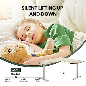 FEZIBO 63" L Shaped Standing Desk Height Adjustable, Electric Stand up Corner Desk, Sit Stand Home Office Desk with Splice Board, White Frame/Light Walnut Top