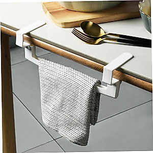 2pcs Towel Rack Bathroom Towel Holder Door Cabinet Rack Bathroom Towel Organizer Bath Towel Holder Towel Hanger No Drill Towel Bar Hand Towel Holder Buckle Towel Bar White Abs FONDOTIN