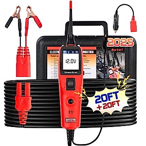 Autel PowerScan Automotive Circuit Tester, Power Circuit Probe Tool, 12-24V Electrical Short Open Breaker Circuit Finder, AC/DC Current Resistance, Duty Cycle, & 20FT Extension Cord, for 99% Cars