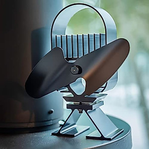 Ecofan® AirDeco I, Superior Performance Stove Fan, Heat Powered, Contemporary Style. Low Start Temperature, 160CFM Black Blade, Mid-Sized