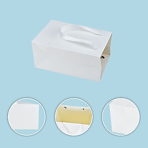 HUAPRINT White Paper Bags,White Gift Bags,Shopping Bags with Handles,30 Pack Small Gift Bags 5.25x3.75x8inch,Retail Bags,Party Favor Bags,Merchandise Business Bags,Wedding Bags