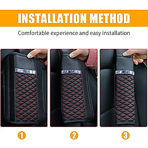 AICEL 2 Pcs Auto Seat Belt Cover, Sparkling Rhinestone Shoulder Strap for a More Comfortable Driving, Harness Pads Protect Your Neck, Accessories Compatible with All Cars and Backpack (Pink)