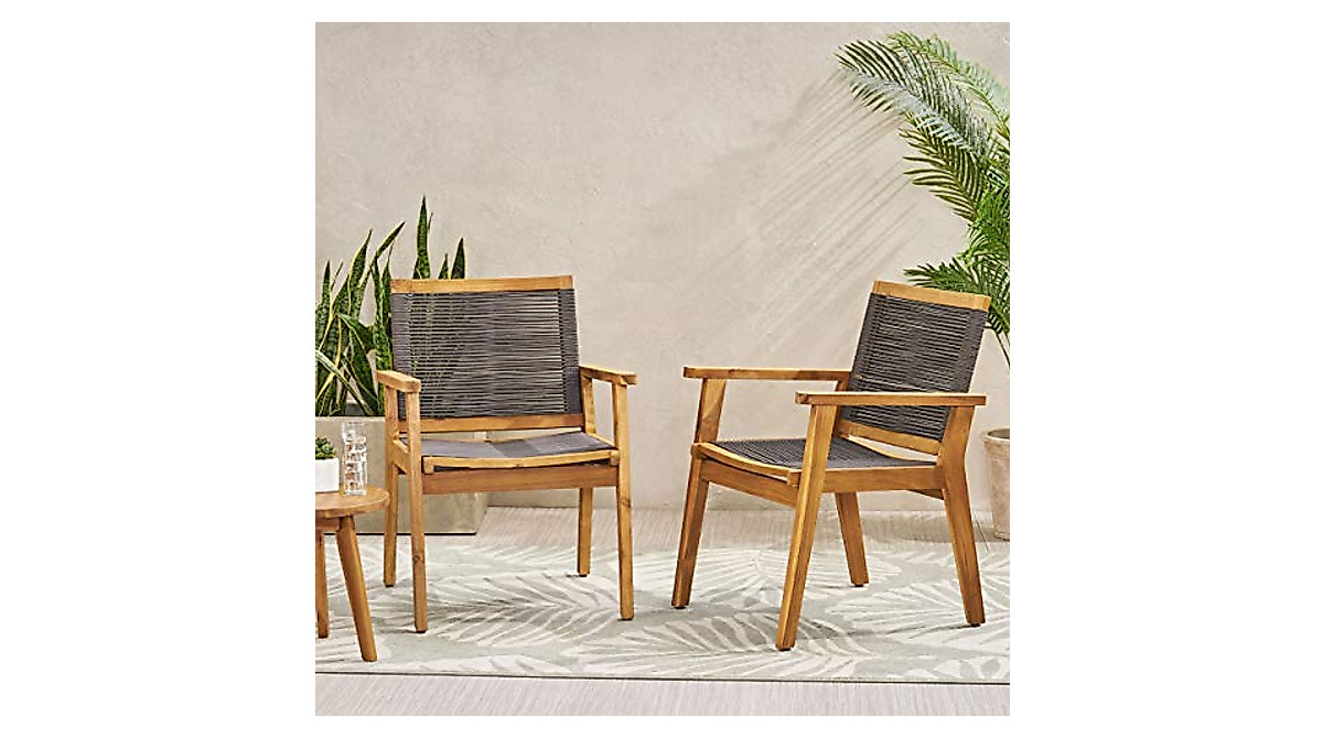 Stylish Acacia Wood Dining Chairs Set - Outdoor Comfort
