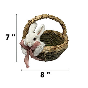 AXI Easter Bunny Basket for Kids, Eggs Hunt Basket, for Boy and Girl, Made of Natural Wood, Easter Decorations Party Supplies