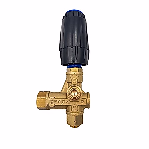 AR ANNOVI REVERBERI, VRT3-250, Pressure Washer Unloader -Blue Spring, 3,650 max PSI, 10.5 max GPM, 3/8"F outlet, adjustable knob