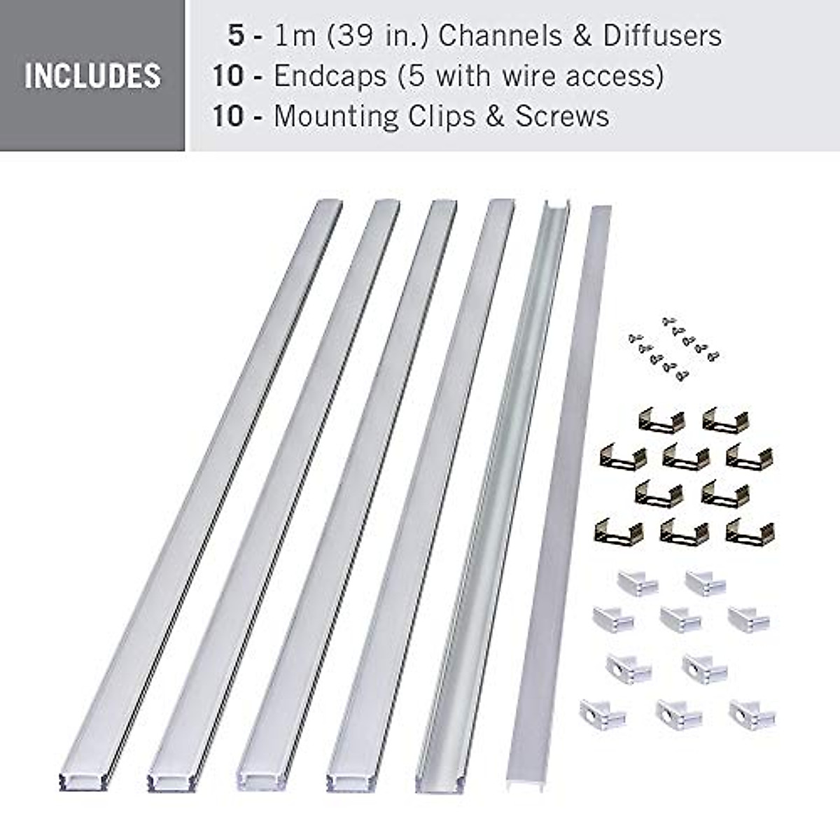 Armacost Lighting 960050 Surface Channel Mount with Diffuser, Aluminum