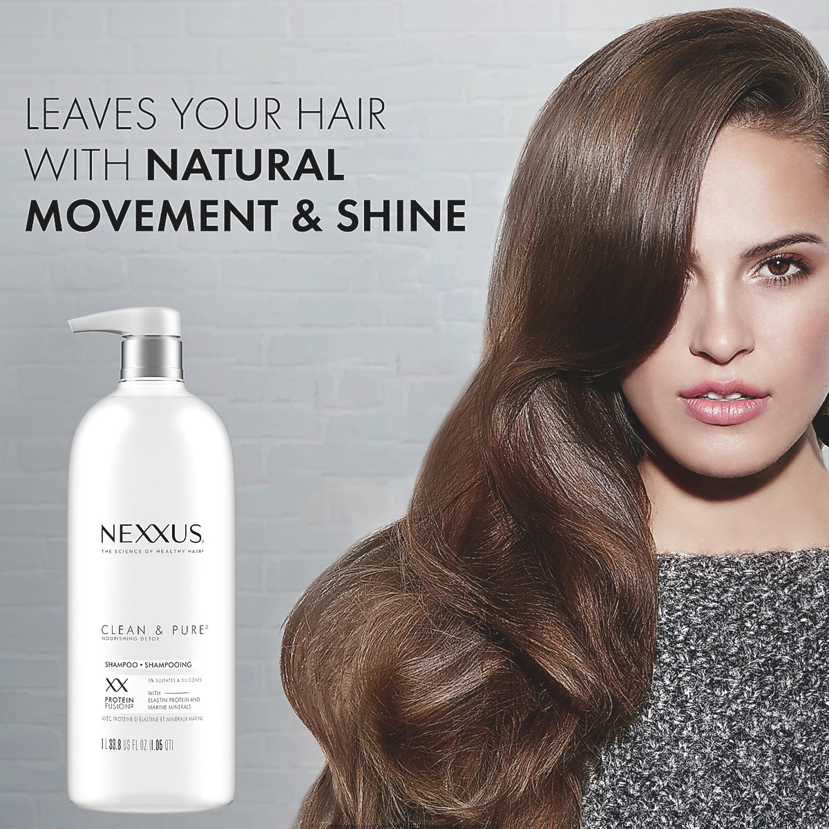 Nexxus Clean and Pure Clarifying Shampoo, With ProteinFusion, Nourished Hair Care Silicone, Dye And Paraben Free 33.8 oz